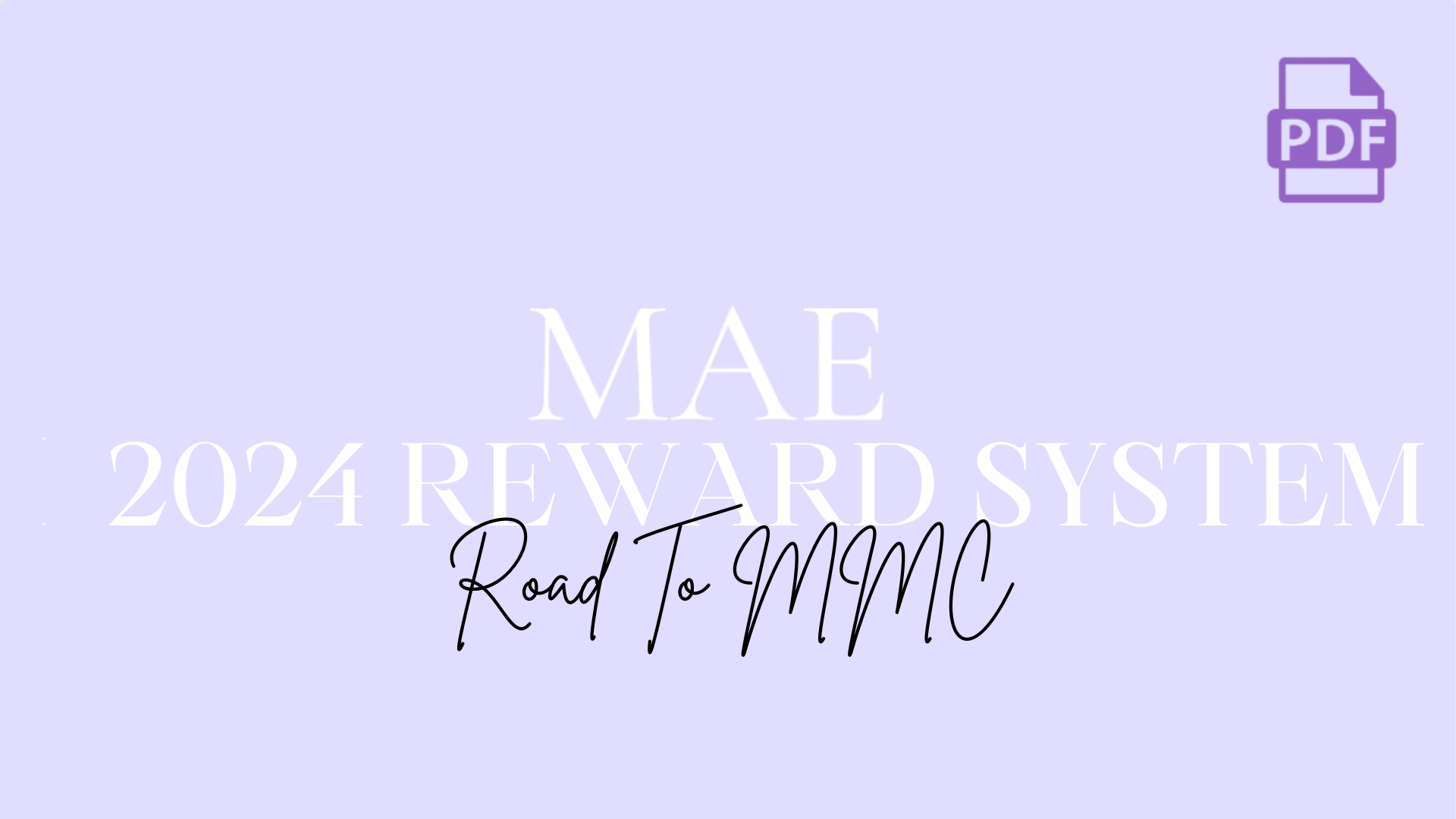 MAE GLOBAL - MAE TRAINING